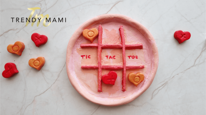 Make Your Own Valentine’s Day Crafts: Tic Tac Toe Clay - Trendy Mami