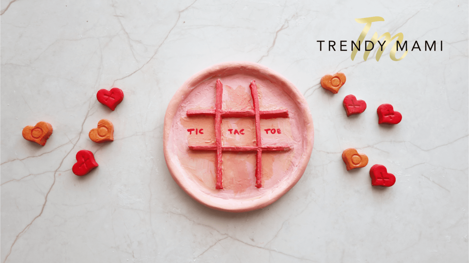 Make Your Own Valentine’s Day Crafts: Tic Tac Toe Clay - Trendy Mami